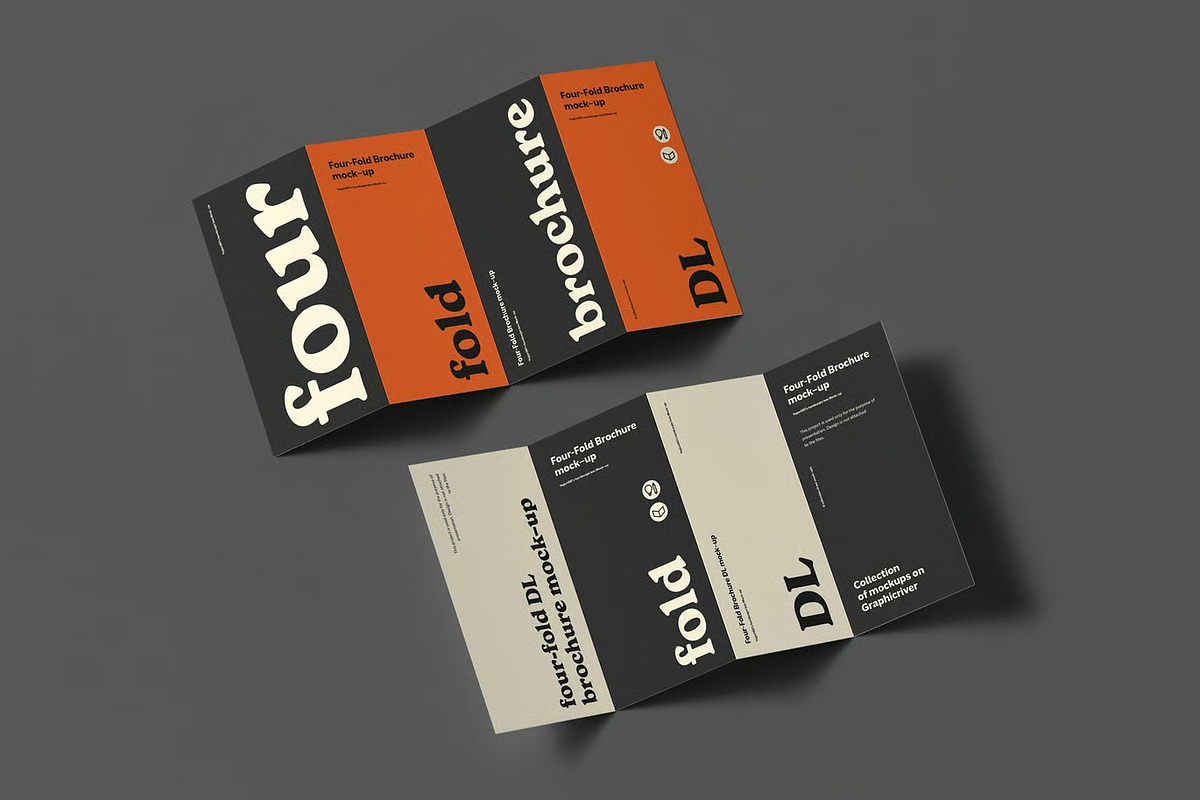 Four Fold DL Brochure Mockup