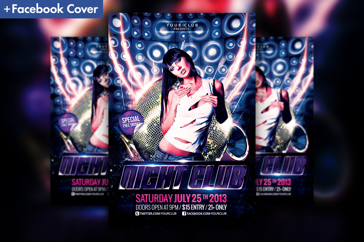 Night Club DJ Flyer Template, a Flyer Template by Hyperpix Productions