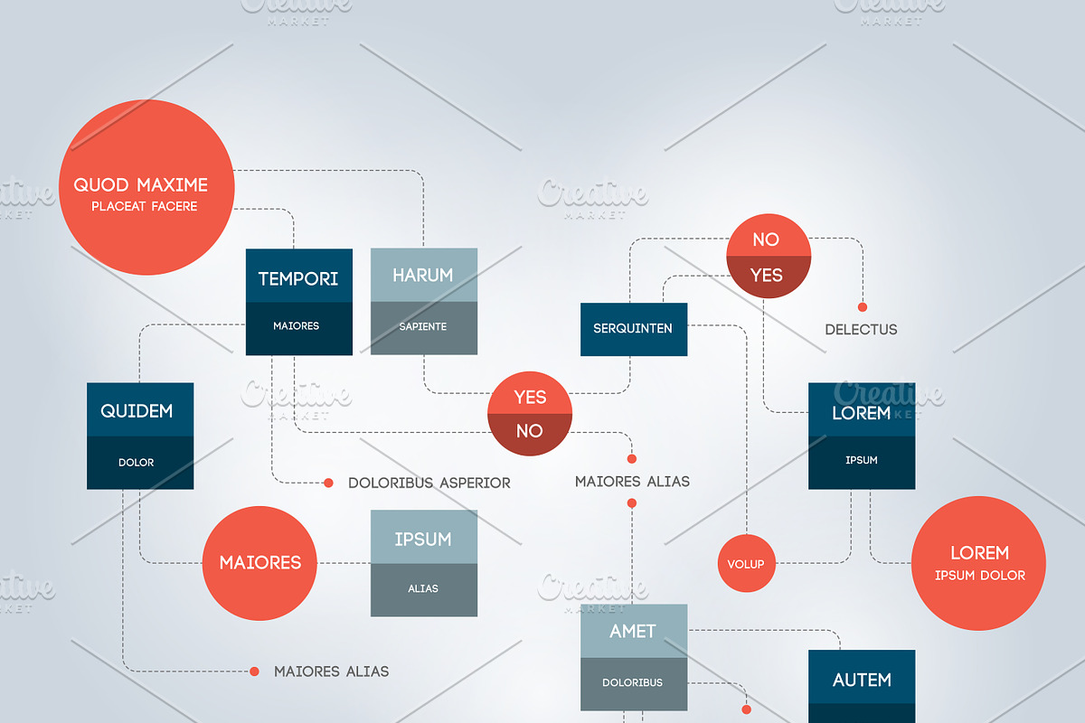 Flowchart. Template, infographic, a Work Illustration by VectorAN