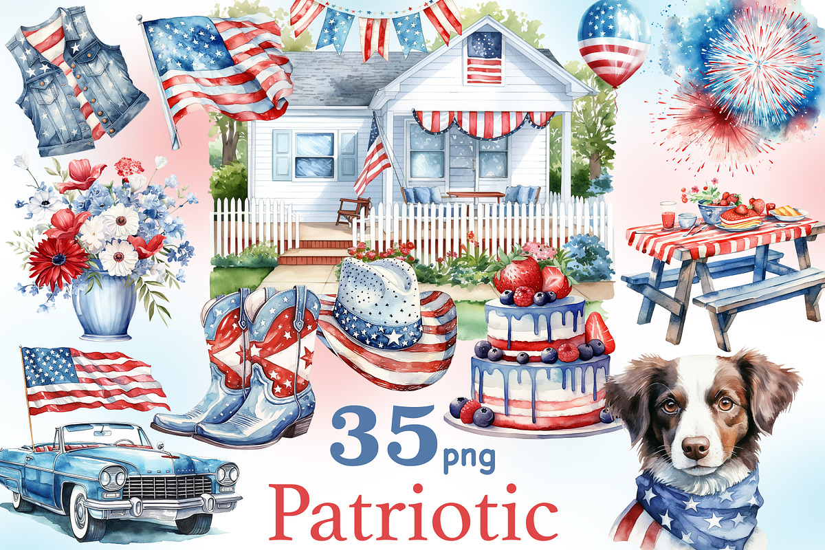 Patriotic Clipart Bundle | 4Th Of July