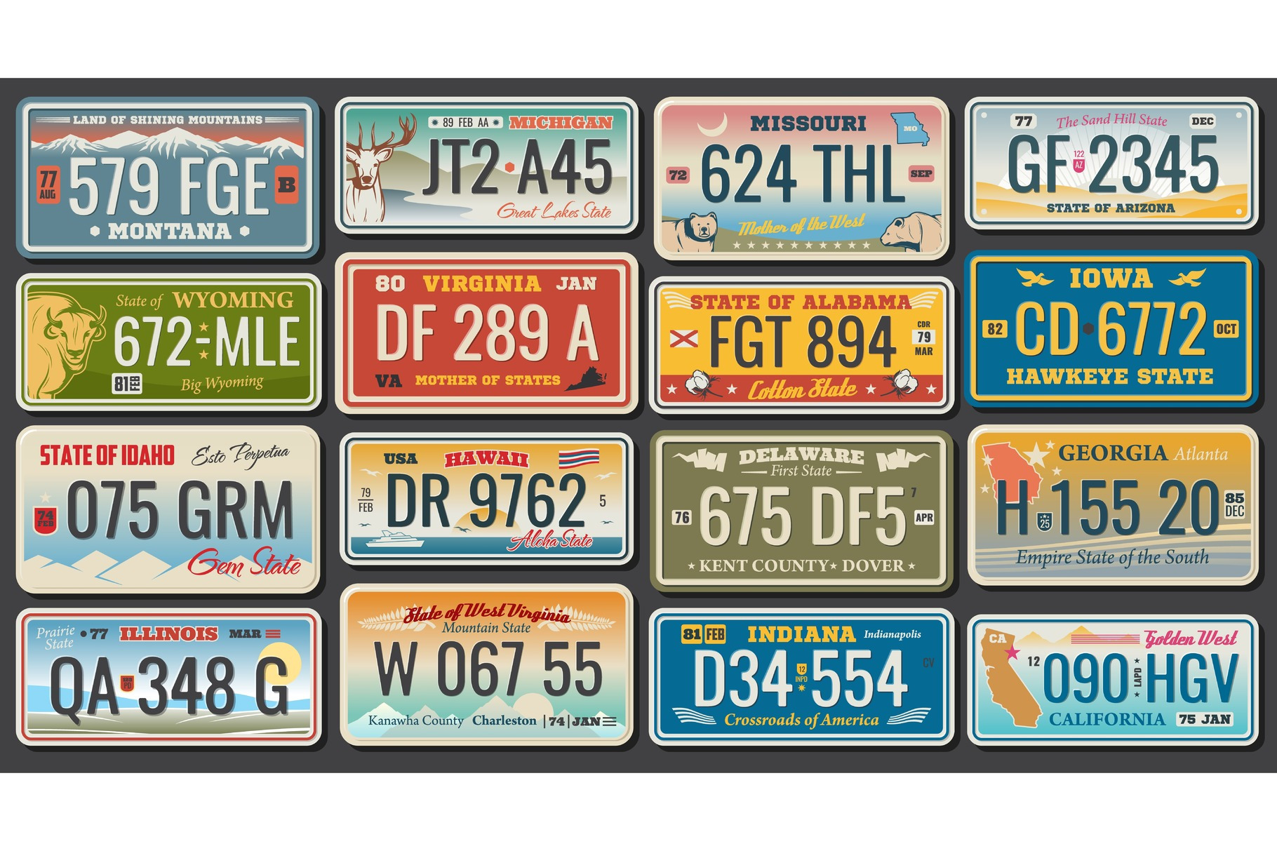 Vehicle registration number plates | Animal Illustrations ~ Creative Market
