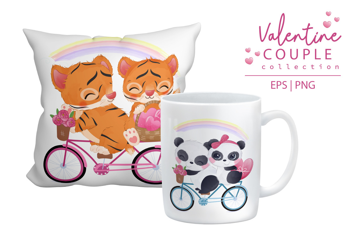 Cute Valentine Couples Clipart Set | Creative Market