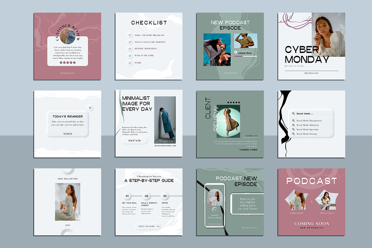 ARTI - Instagram Templates Pack, a Social Media Template by Lafnaeri