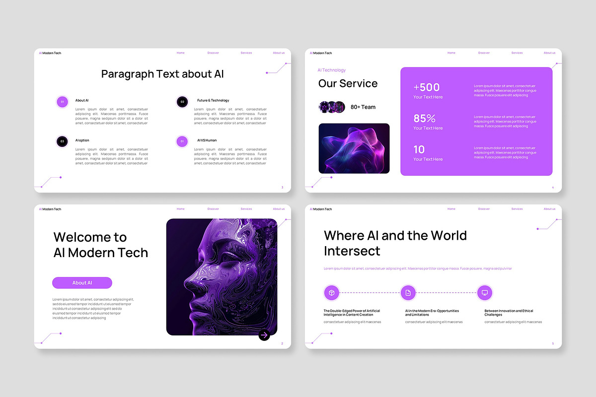AI Modern Tech Google Slides, a Presentation Template by Premast