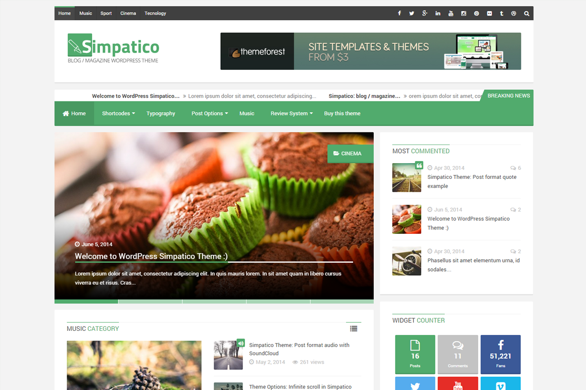 Simpatico | WP Magazine & Blog, a WordPress Template by Cresta Project ...