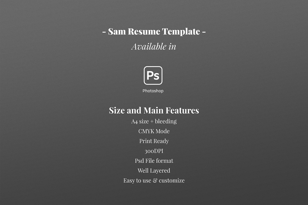 Sam Resume Template | Creative Market