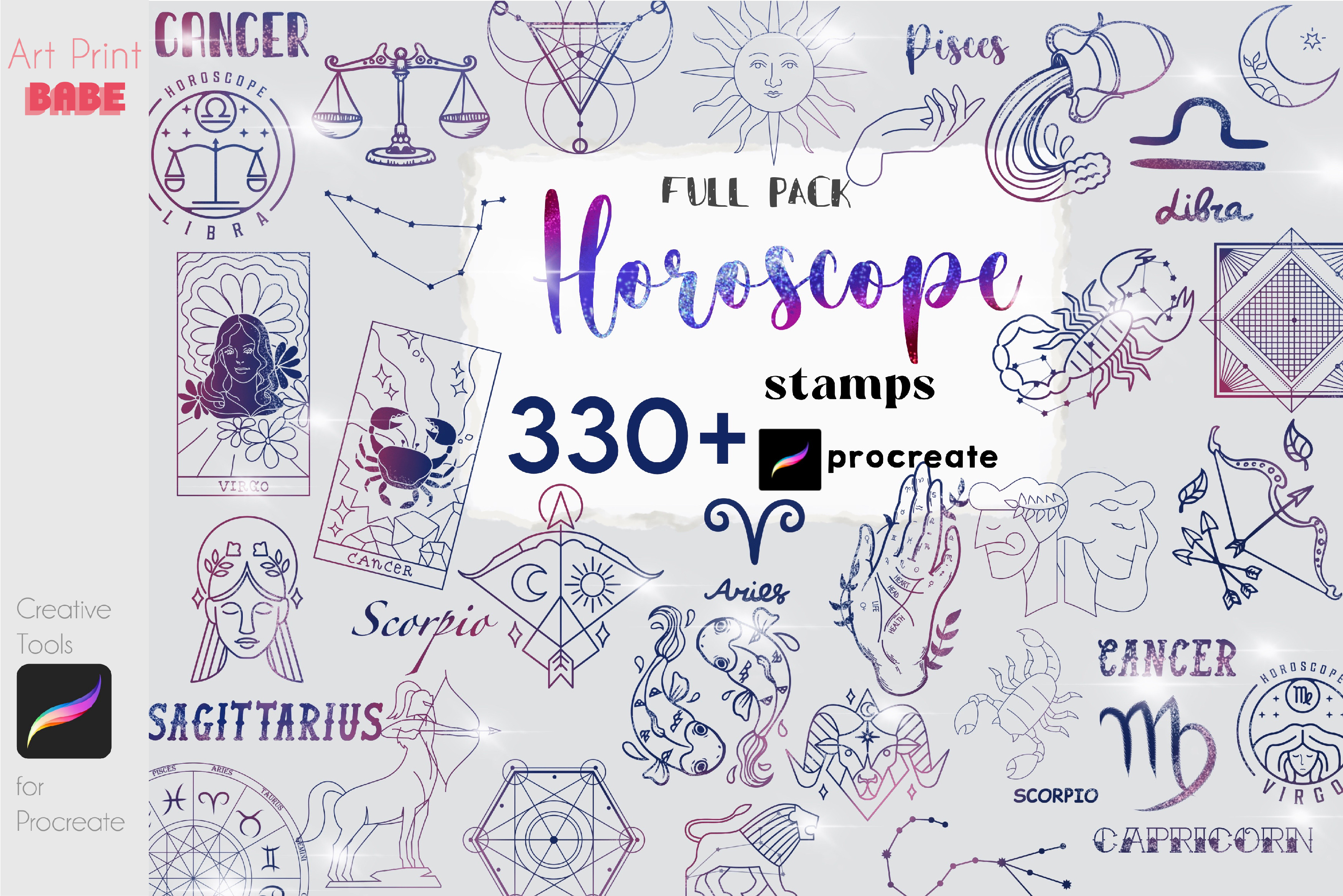Zodiac Horoscope Stamp Astrology Sign