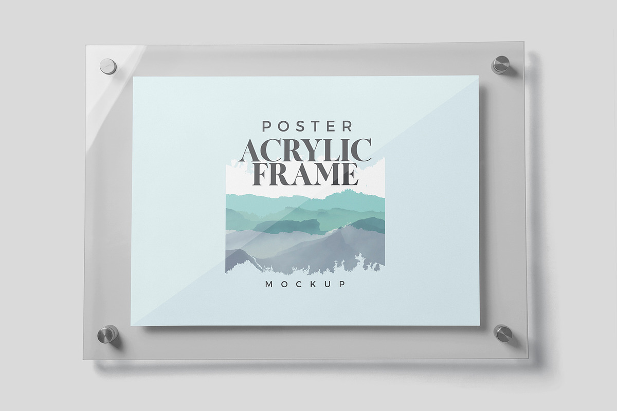 Wall Mounted Acrylic Frame Mockups, a Product Mockup by GfxFoundry