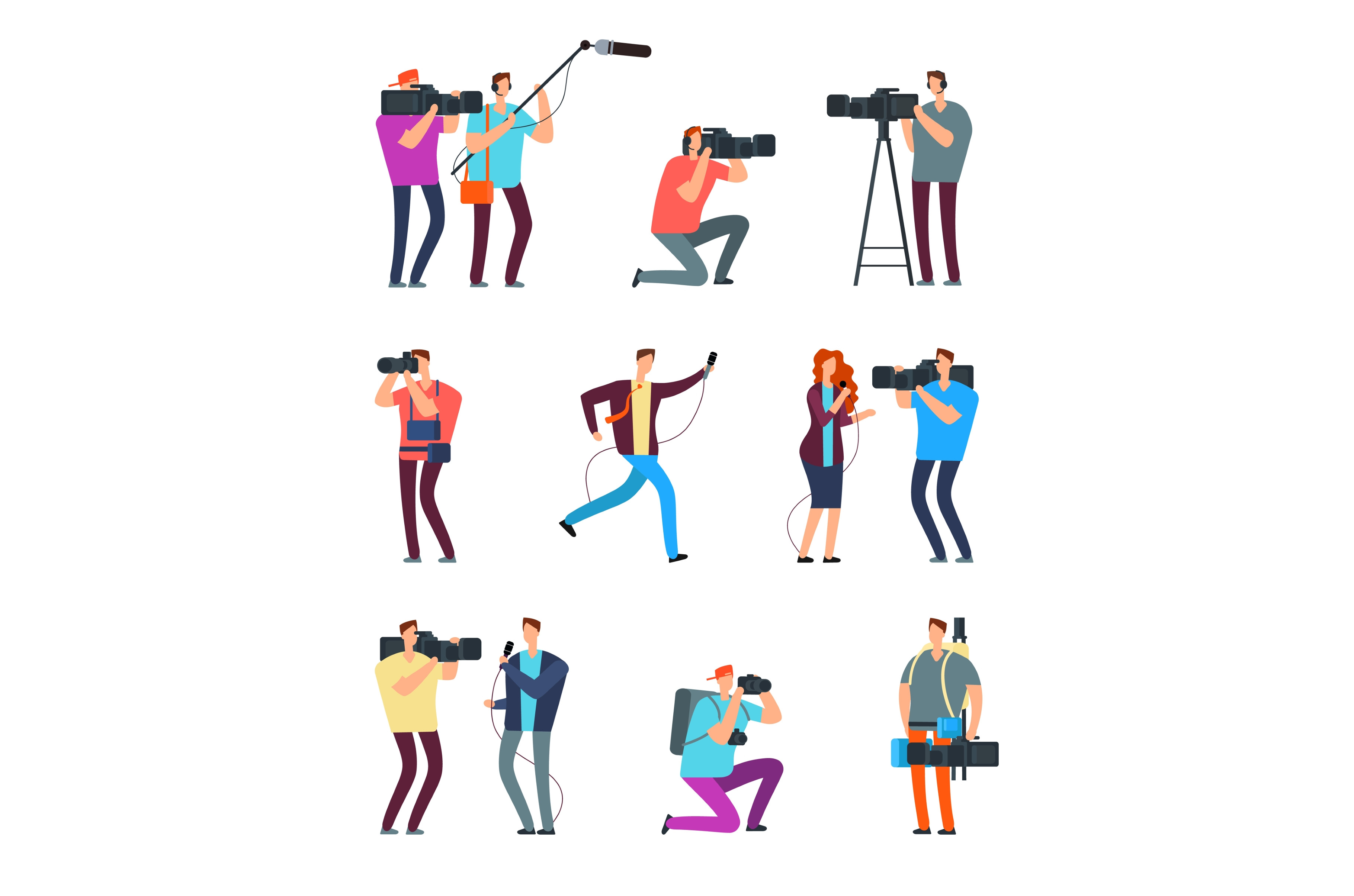 Journalist cameraman. People make tv, a Graphic by Valerie Bodnar