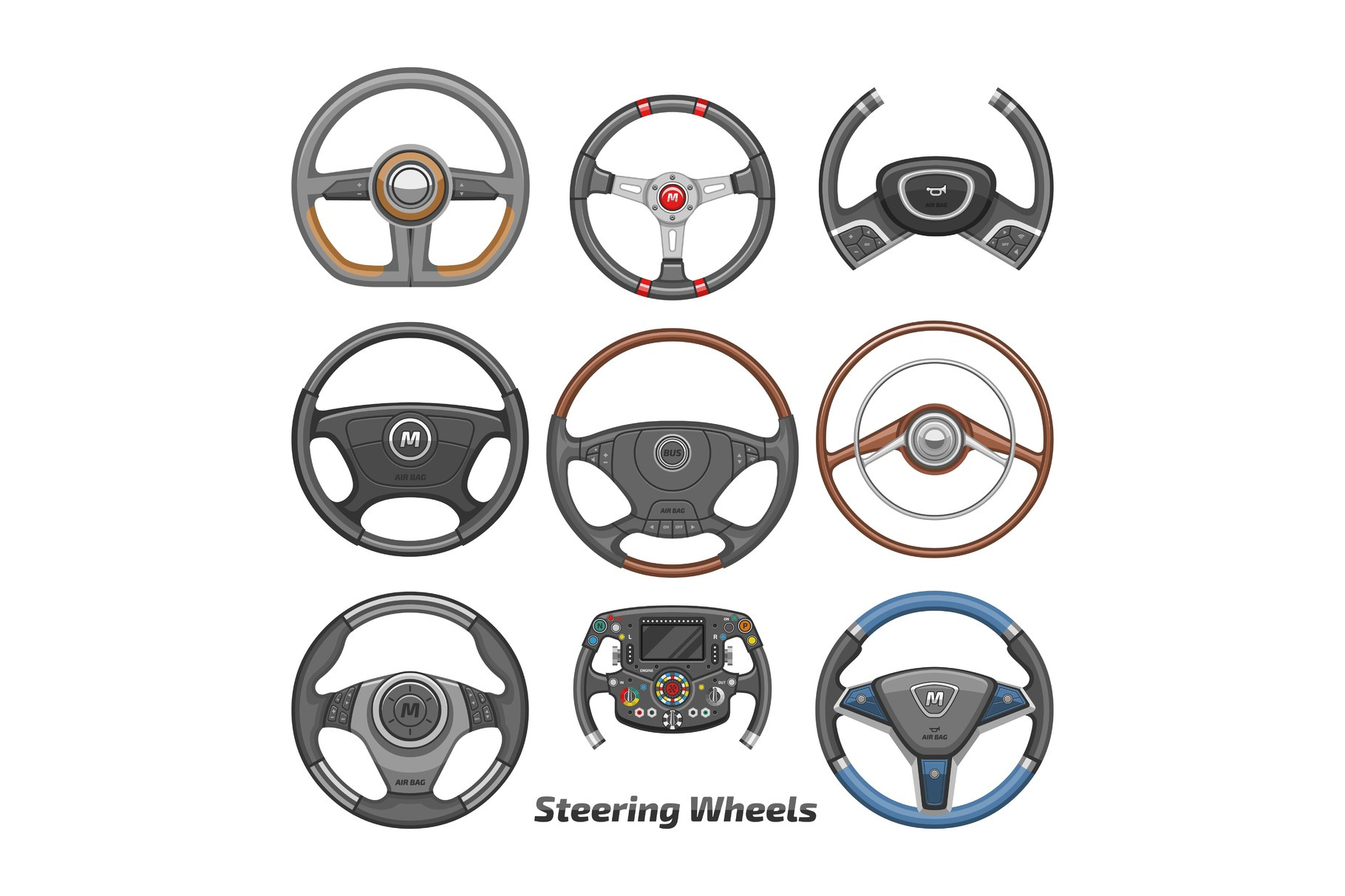 Steering wheel vector car wheeling, a Technology Illustration by RocketArt