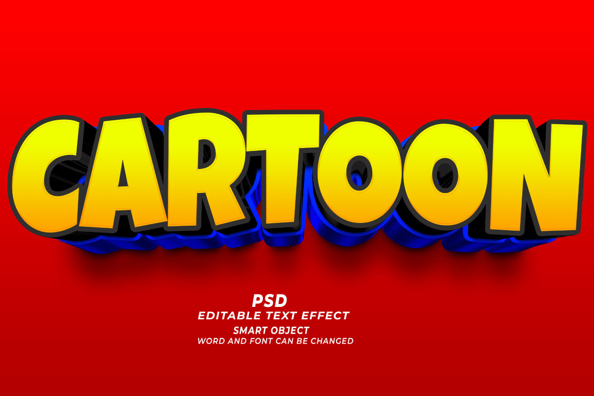 Cartoon PSD 3D editable text effect, a Layer Style Add-On by TrueVector