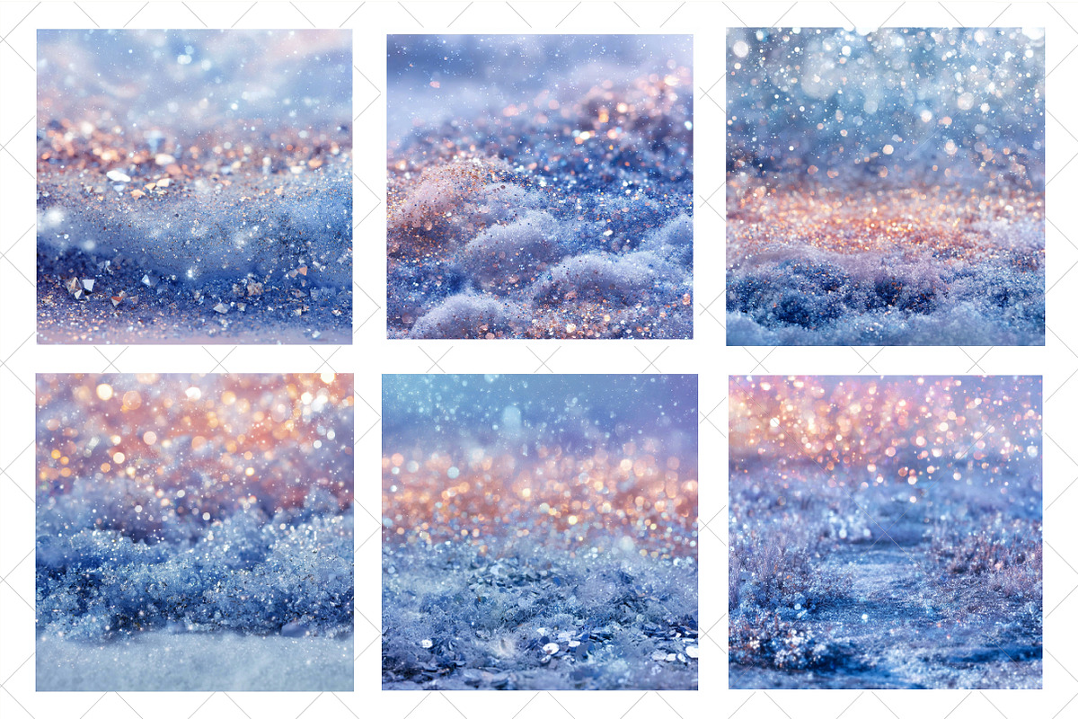 Snow Glitter Textures Digital Papers, a Pattern Graphic by SinaCreation