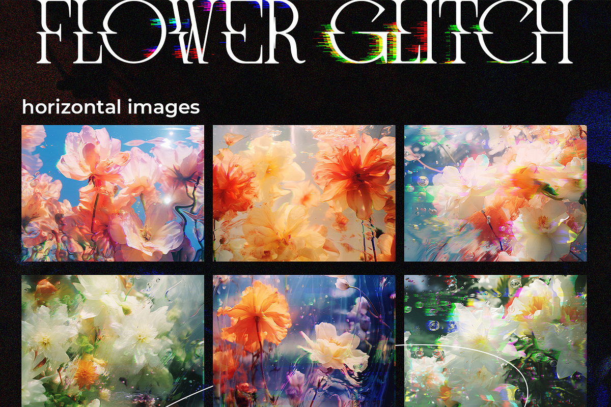 FLOWER GLITCH - set of images, a Background Graphic by Pamyatka Shop