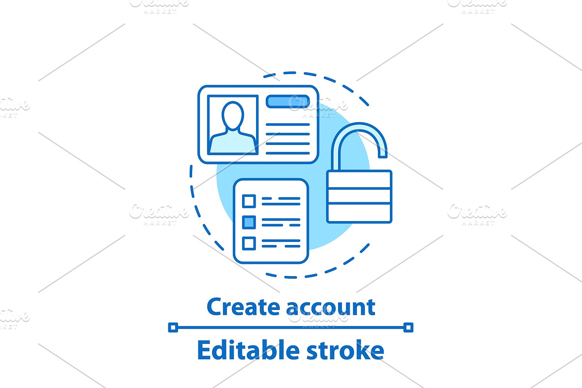 Account creation concept icon, an Outline Icon by IMG visuals icons