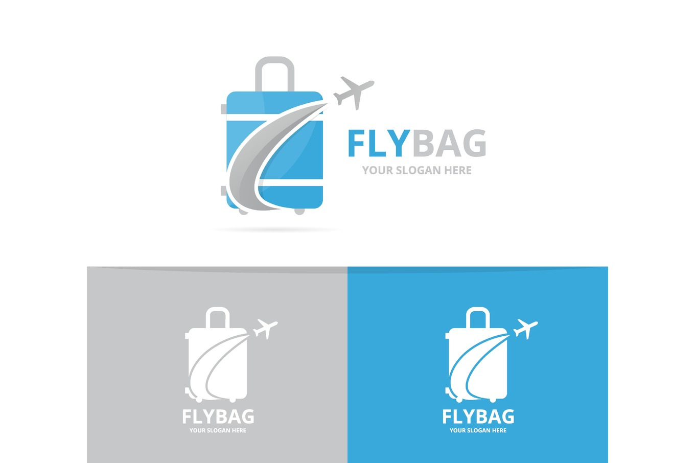 Vector of bag and plane logo combination. Baggage and tourism symbol or ...