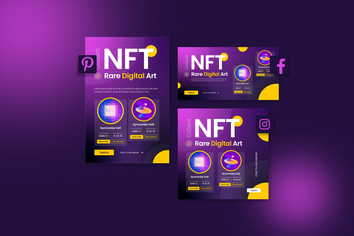 NFT Social Media Banner | Creative Market