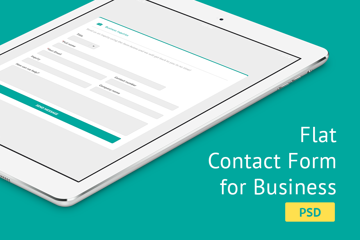 Flat Contact Form for Business - PSD, a Graphic by Creative Workman