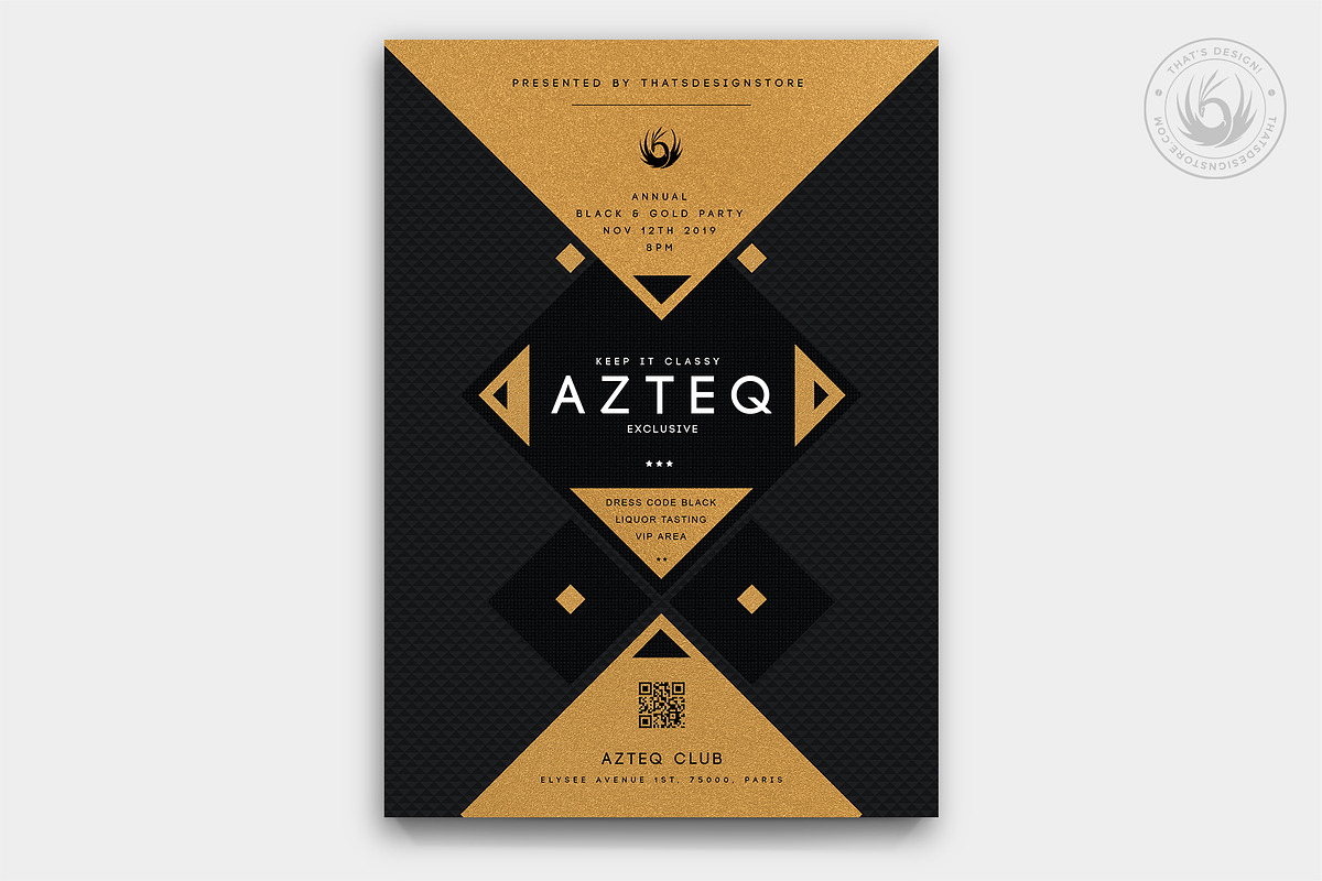Black and Gold Flyer Template Design