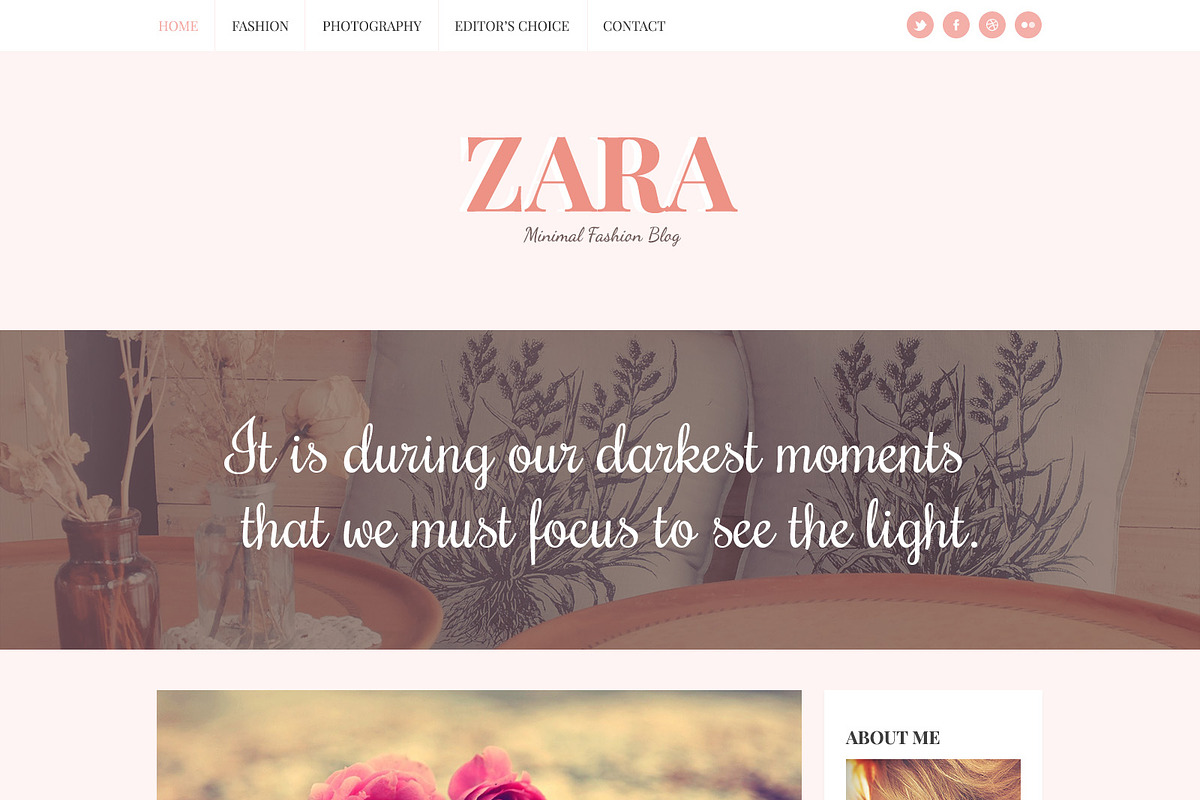 Zara - Mini Personal Wordpress Blog, a WordPress Template by PremiumCoding