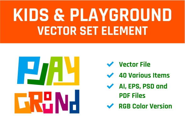 Kids & Playground Vector Set Element, a Graphic by PutraCetol Studio