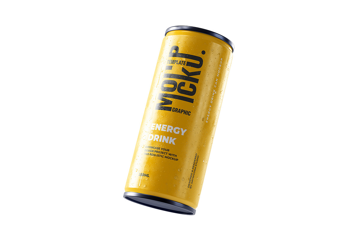 High Quality Energy Drink Can Mockup