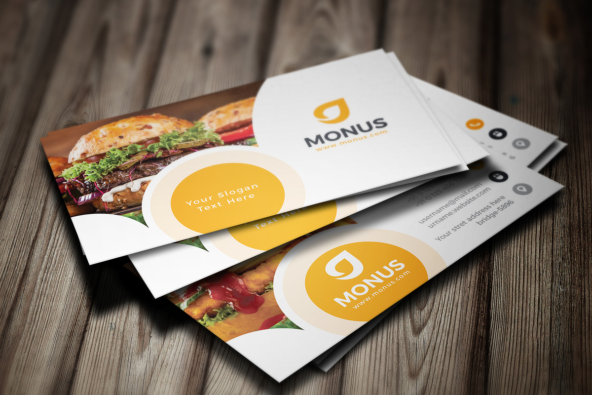 Fast Food Business Card, a Business Card Template by GenerousArt