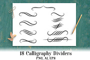 18 Calligraphy Dividers, an Object Graphic by The Digital Download Shop