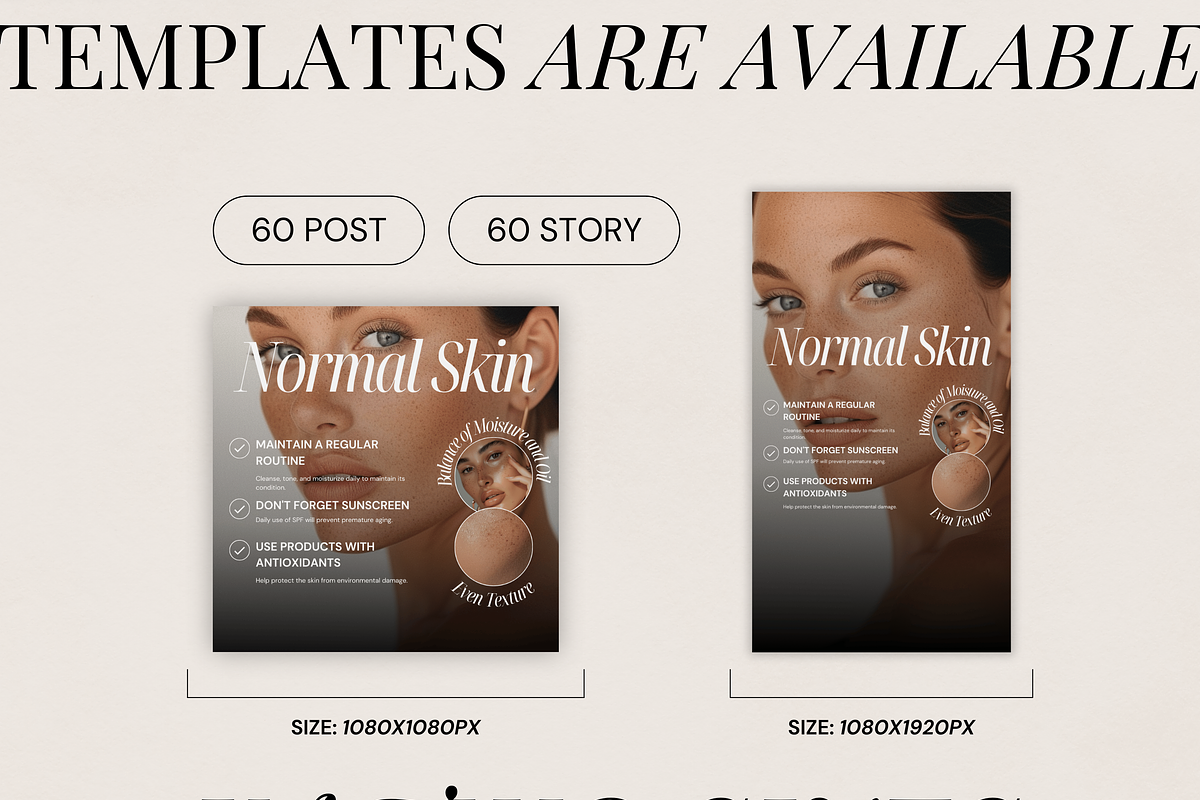 Skin Coach Instagram Templates, a Social Media Template by Xenié Creative