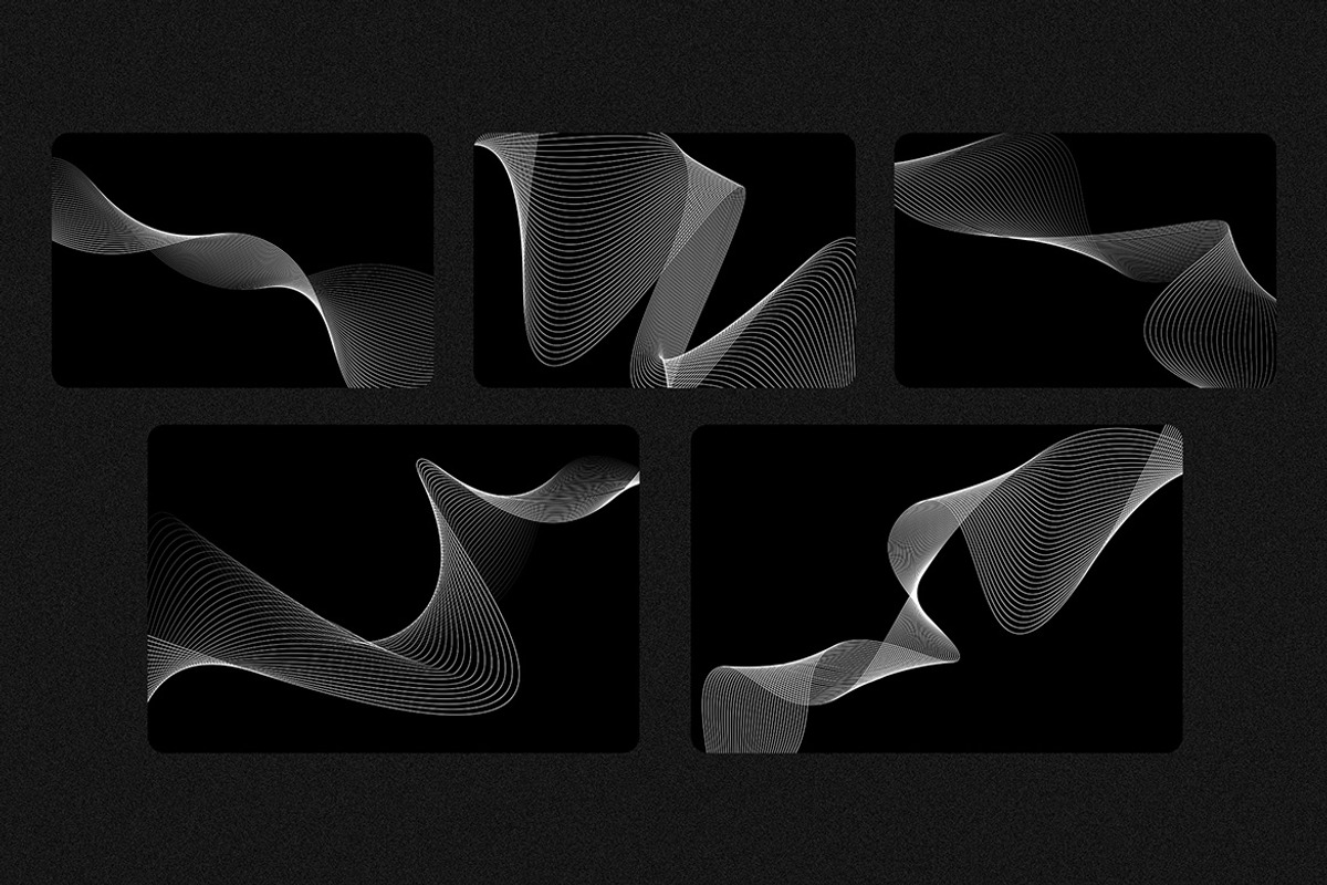 Black White Monowave Flowform, a Background Graphic by Pitchlook.Studio