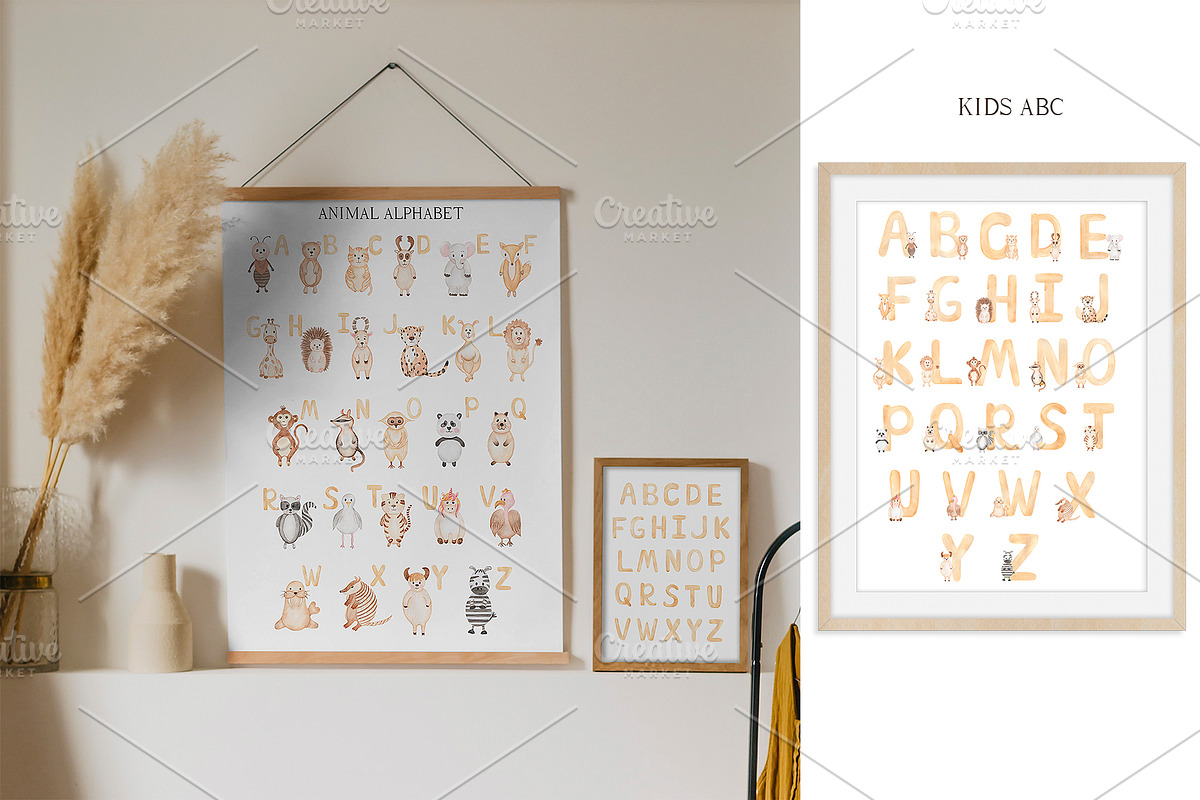 Watercolor Animal Alphabet, an Education Illustration by MayaNavits