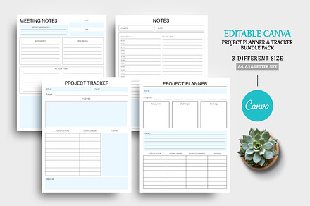 Editable Canva Planner Bundle, a Stationery Template by Ultimate Template Shop