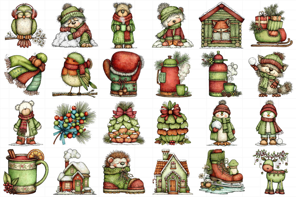 Whimsical Winter Clipart Bundle, an Illustration by Daily.Designs