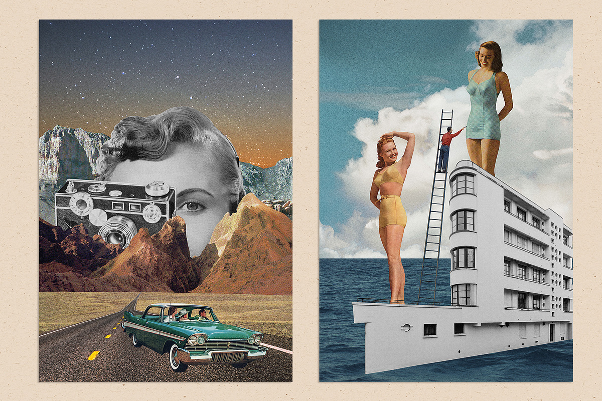Vintage Collage Creator 1170+ Assets, an Object Graphic by Veris Studio