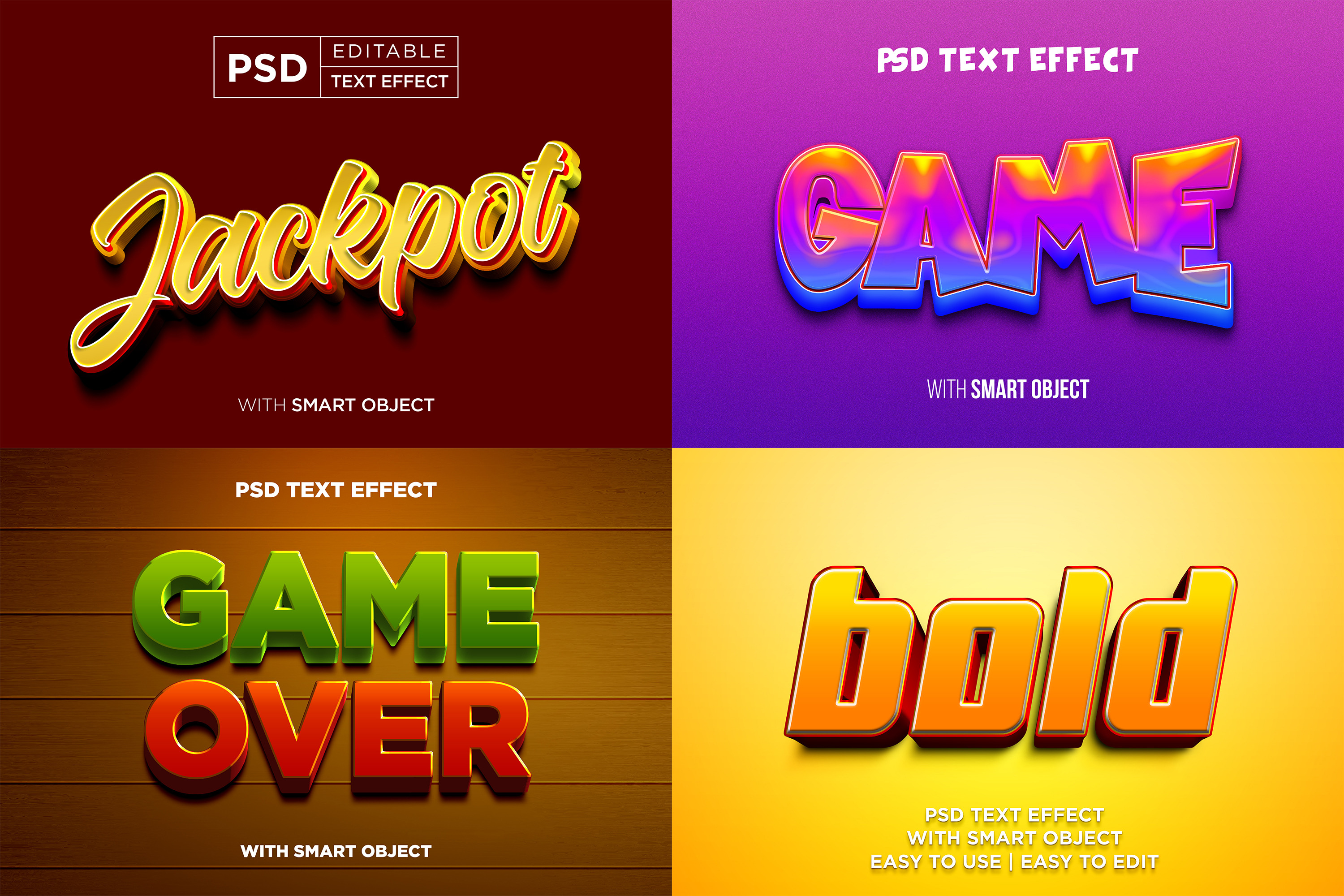 modern bold text effect set bundle, a Plug-in Add-On by yokbisayok