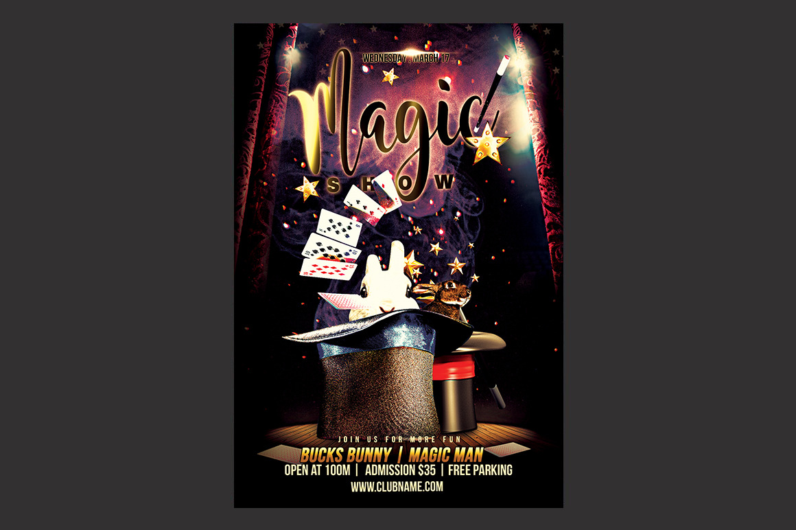 Magic Show Flyer, a Flyer Template by DSGraphicDesign | Creative Market