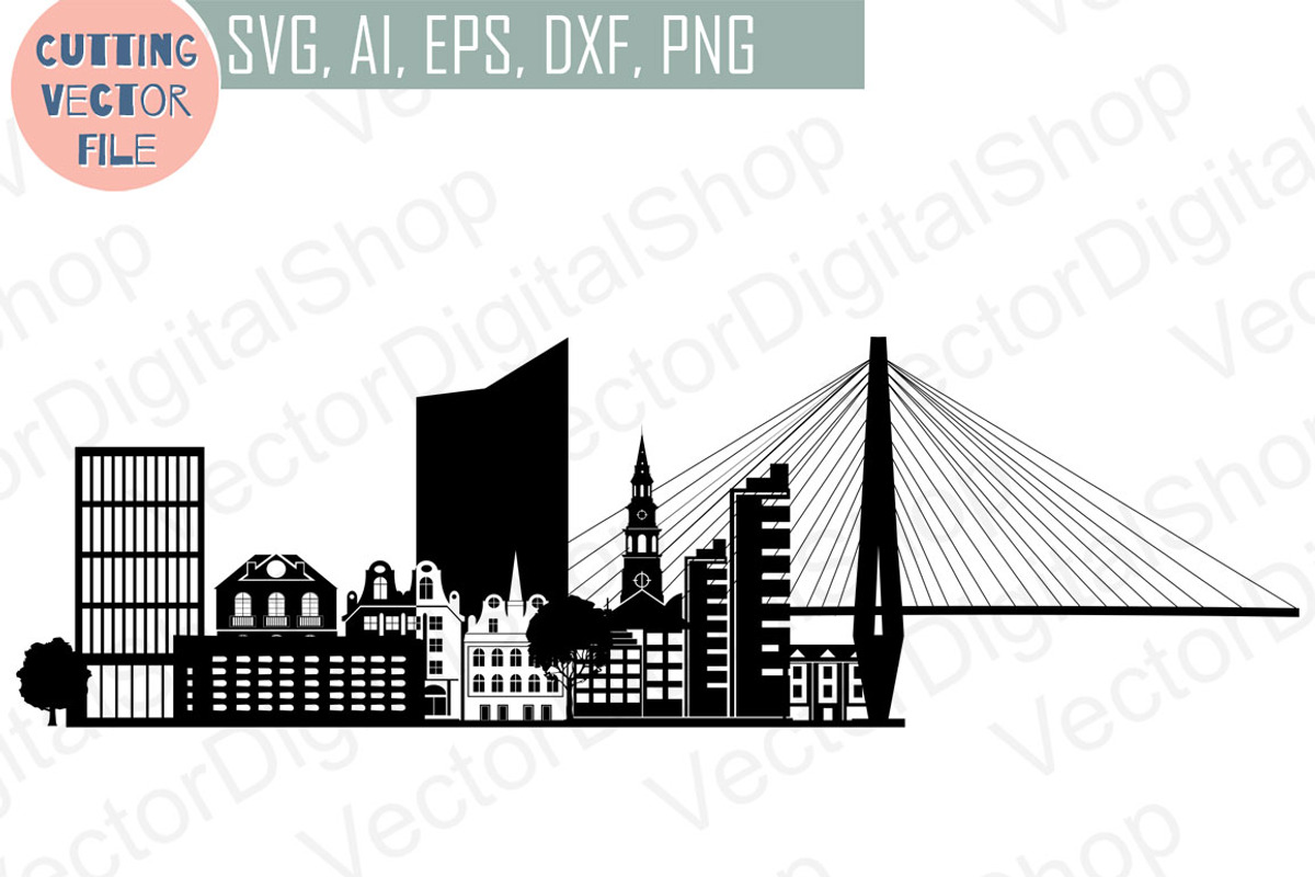 Charleston Skyline Vector AI Svg Eps, an Illustration by DimShop