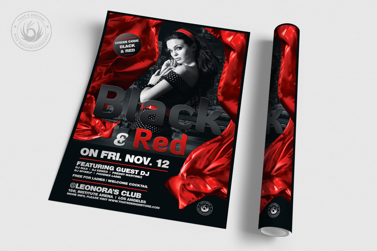 Black and Red Flyer Template V2, a Flyer Template by ThatsDesign Art
