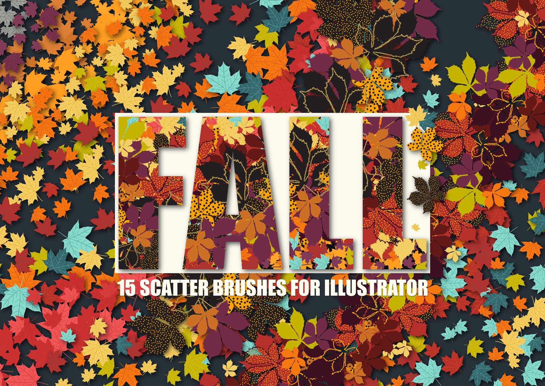Vector Fall Leaves Scatter Brushes, a Brush Add-On by OlgaRom