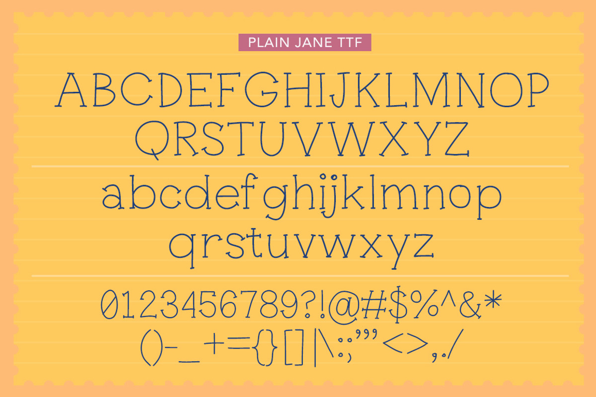 Plain Jane Font, a Serif Font by Quirky Queen Media