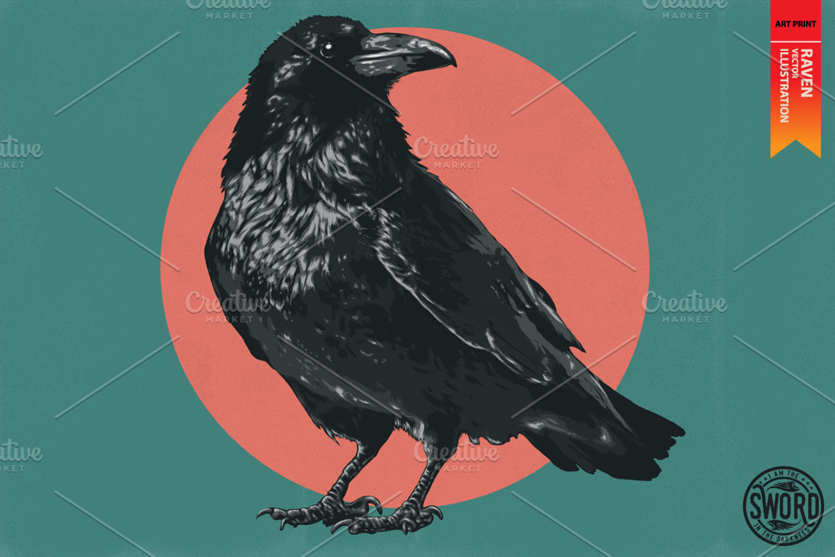 RAVEN - Vector illustration, an Animal Illustration by Artistic & Unique