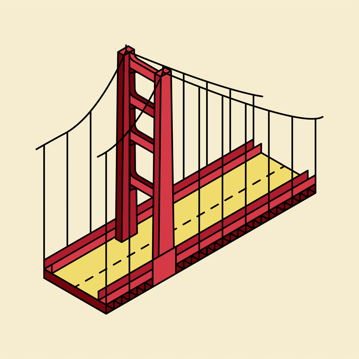 Illustration of the Golden gate, an Illustration by rawpixel