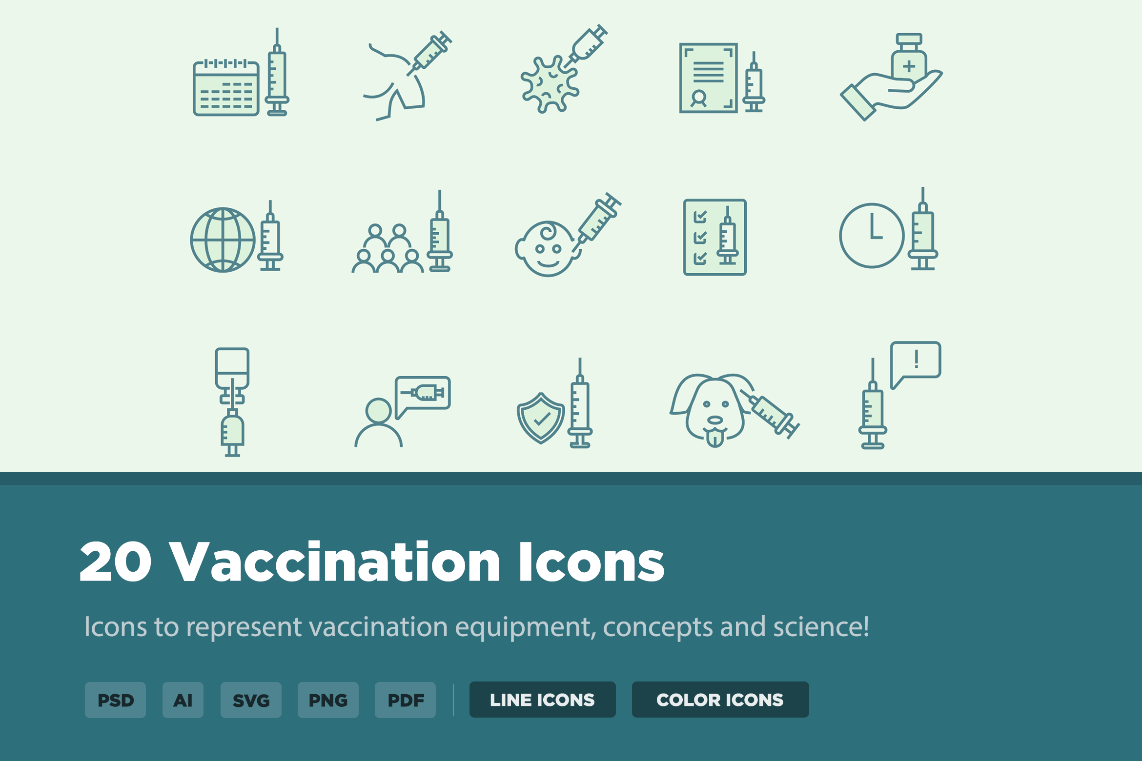 20 Vaccination Icons, an Icon by Creative VIP