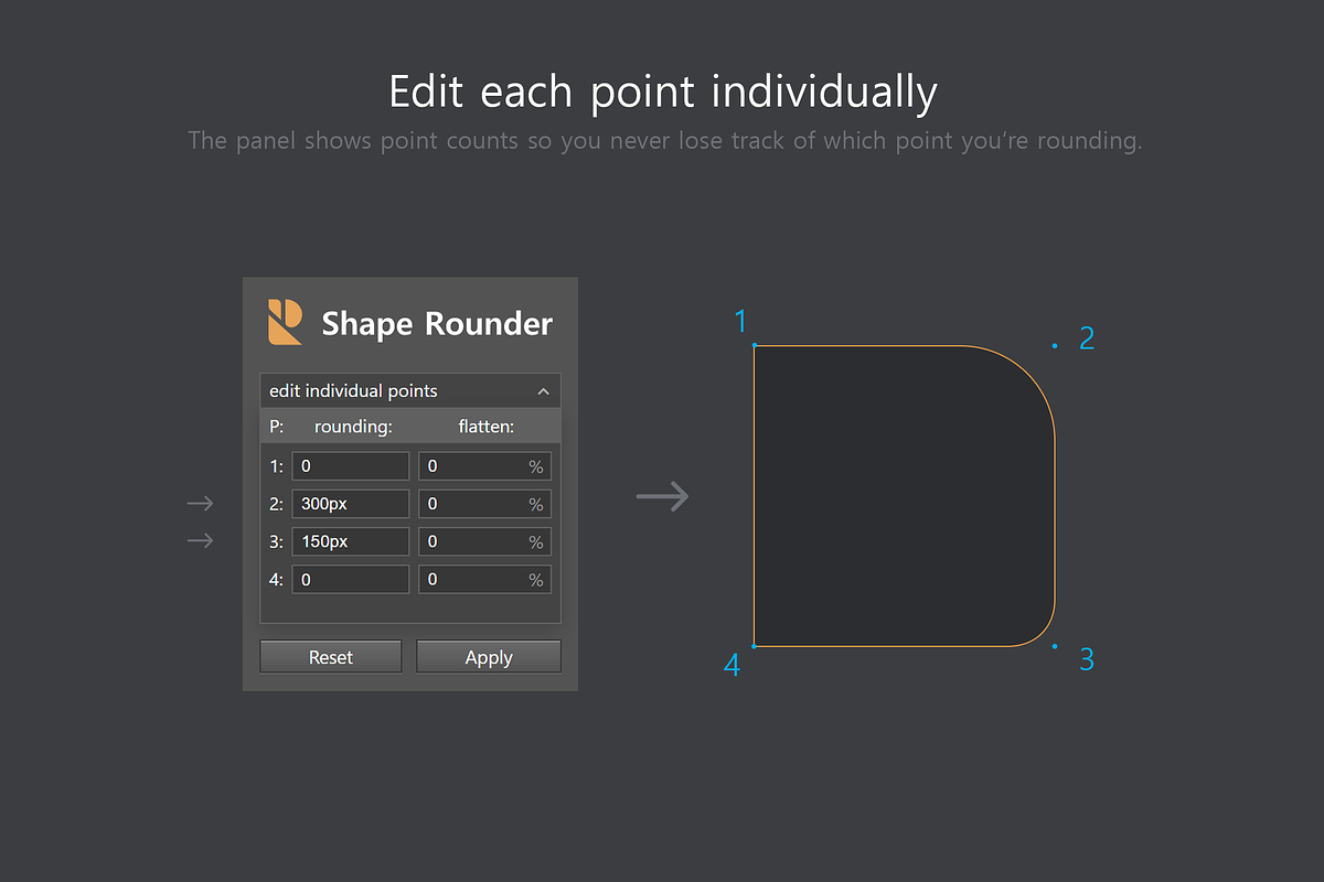 Shape Rounder - Path Editing Kit, a Plug-in Add-On by h3design