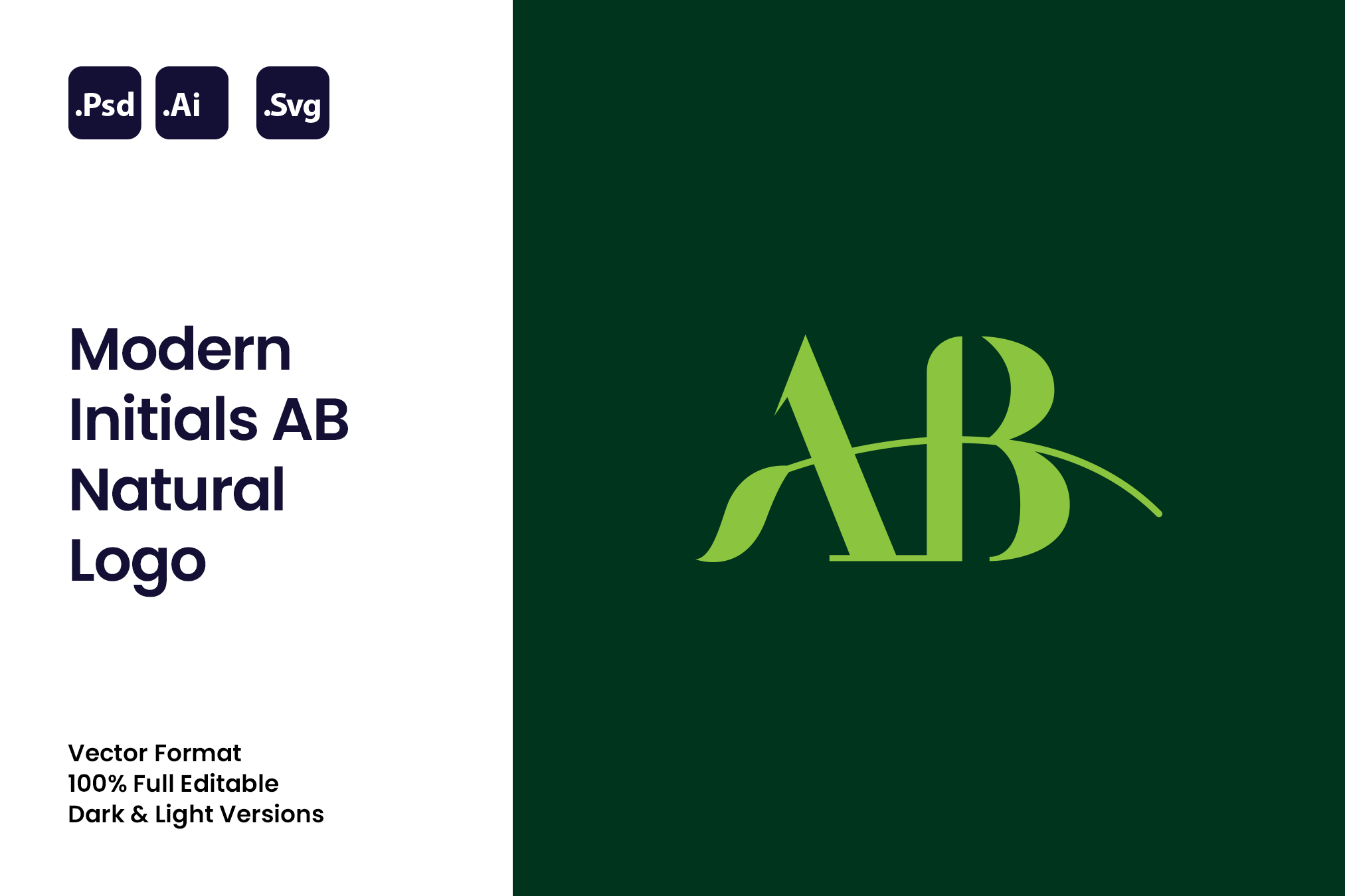 Modern Initials AB Natural Logo | Creative Market