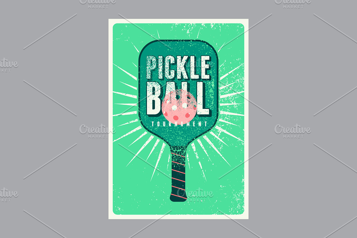 Pickleball vintage grunge poster set, an Object Illustration by ...