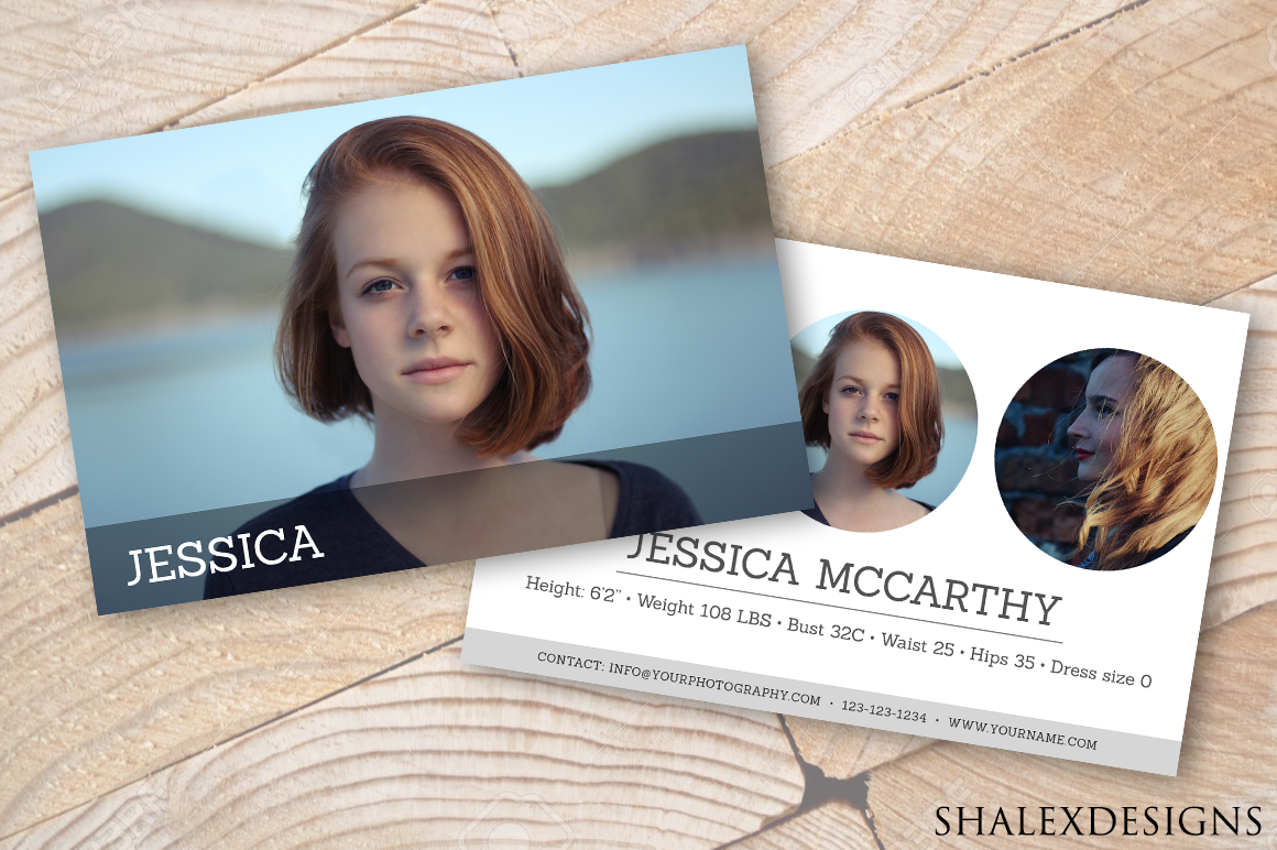 Modeling Comp Card Template, a Card Template by ShalexDesigns