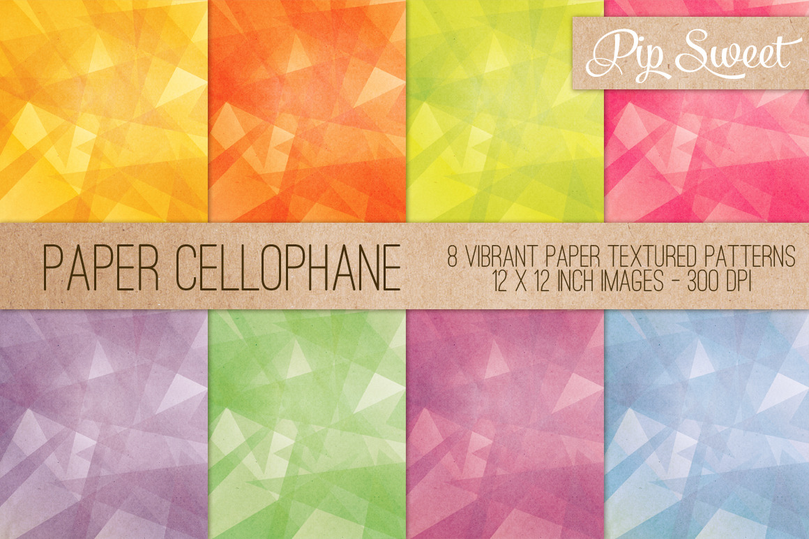 Paper Cellophane 8 Pattern Set, a Texture Graphic by Pip Sweet