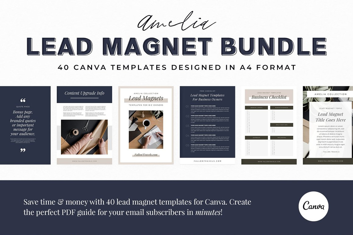 Lead Magnet Template Bundle - Canva, a Magazine Template by Fallon Gerst