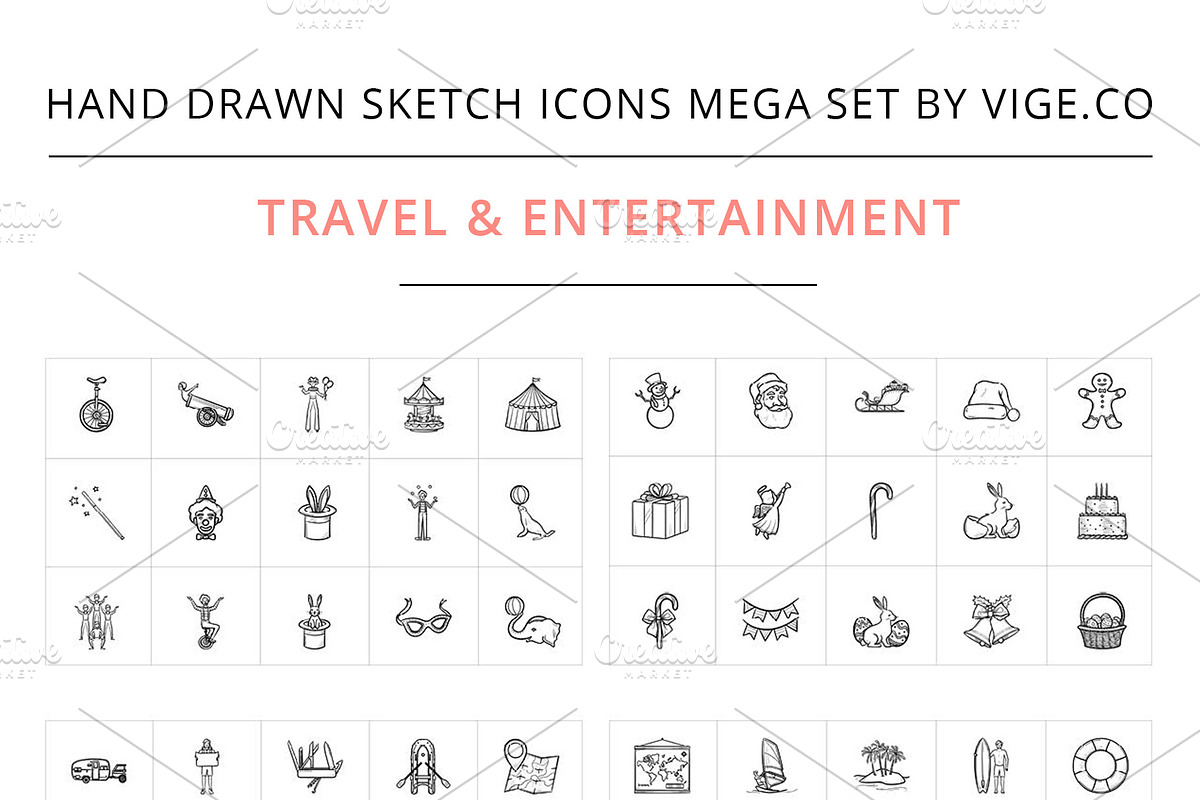 Hand drawn sketch vector icons, an Icon by Visual Generation