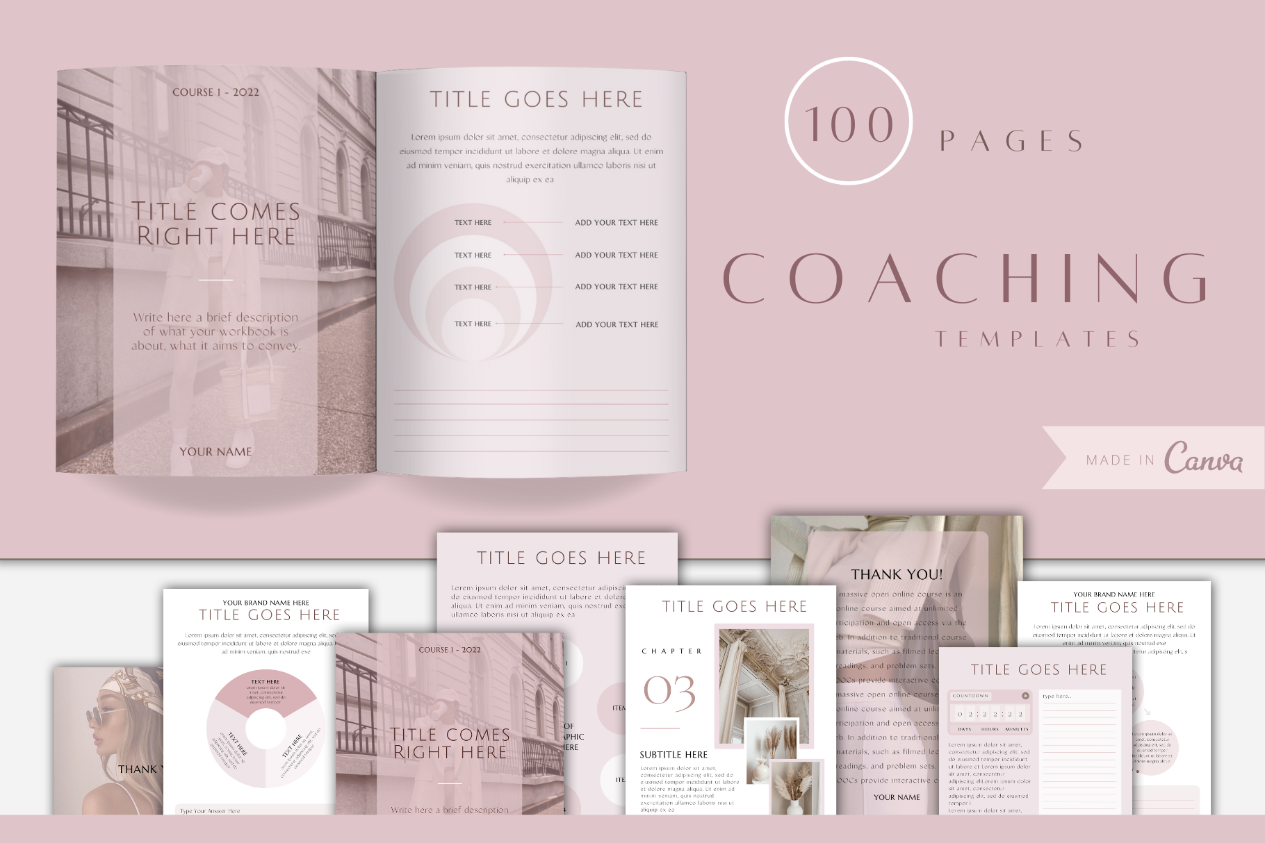 Pink Coaching Template Kit Canva, a Magazine Template by BRANDcontent